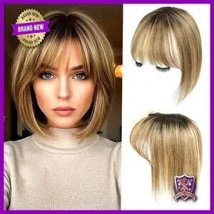 Accessories | Real Human Hair Topper Clipin Bangs Swiss Base 12 Density ...